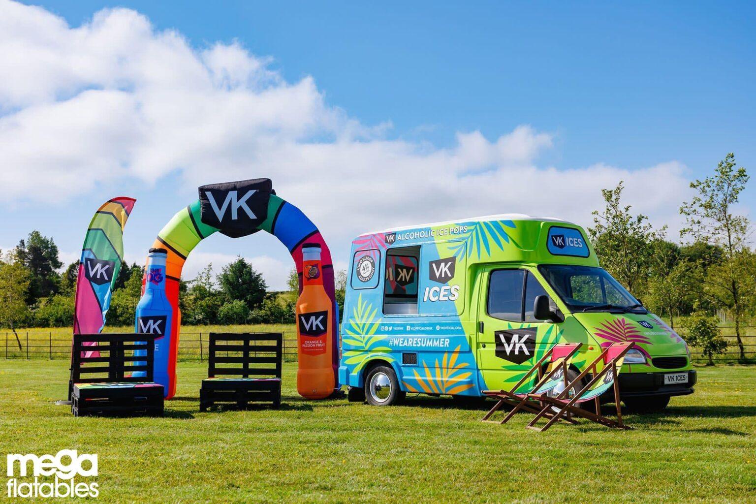 Keeping it colourful for the VK Ices summer tour. - Megaflatables Ltd