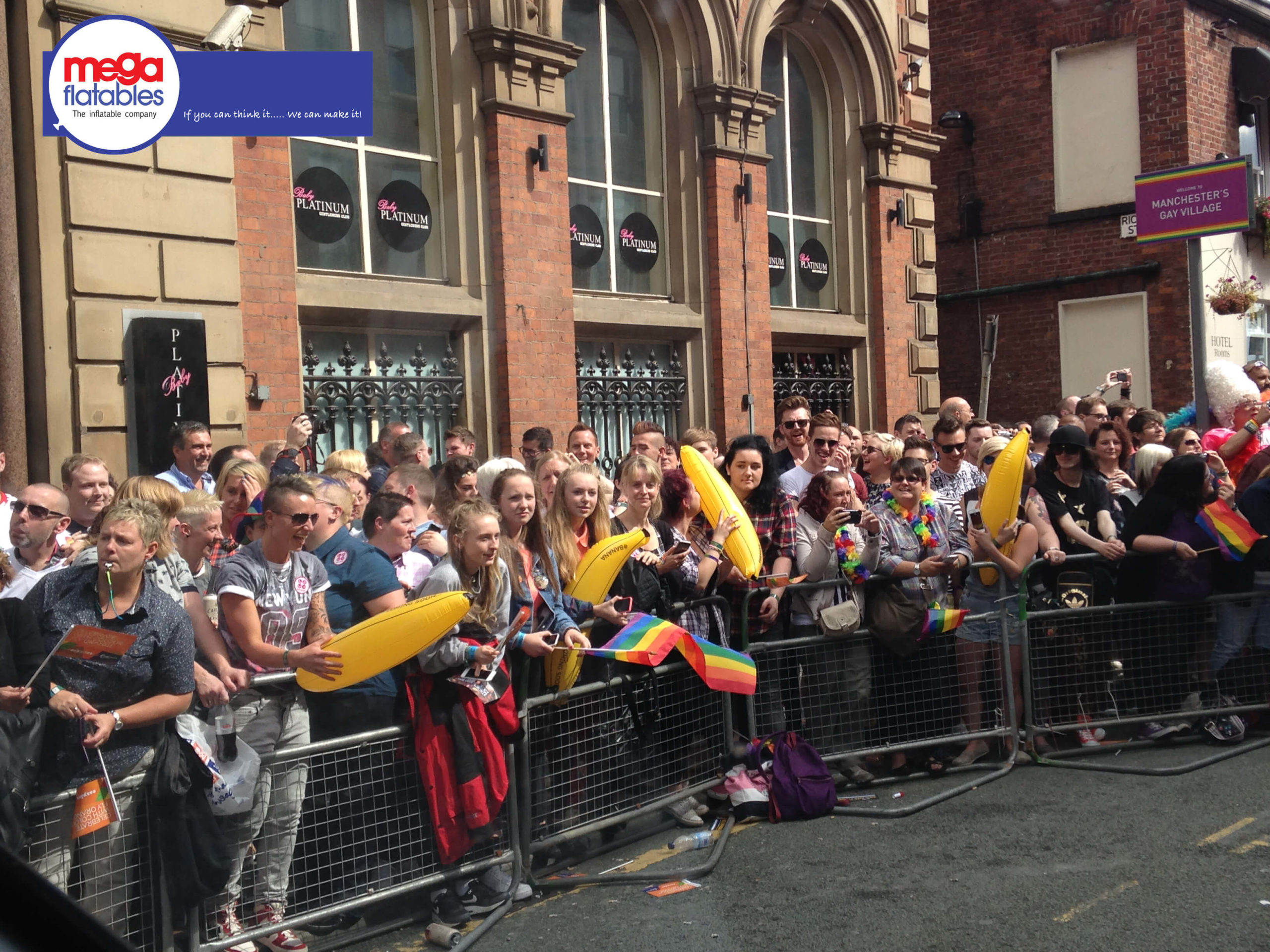 Large Inflatable Bananas At Manchester Pride - Megaflatables Ltd