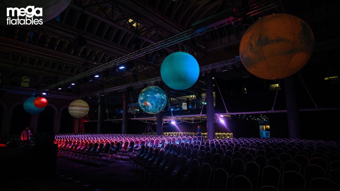 Inflatable planets – enquire about custom space inflatables